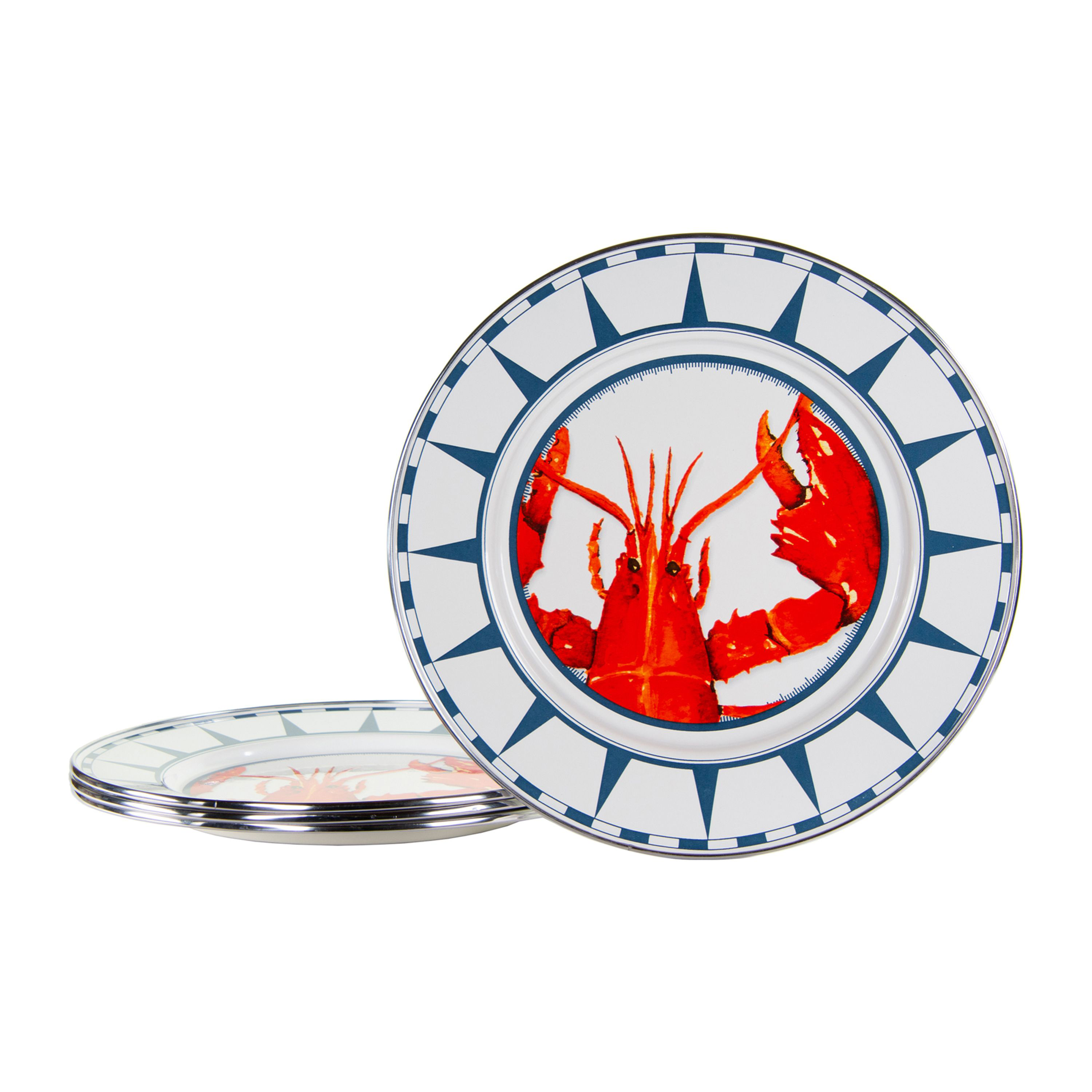 Golden Rabbit Lobster Enamelware Collection Dinner Plates 4-Pack | Bass ...